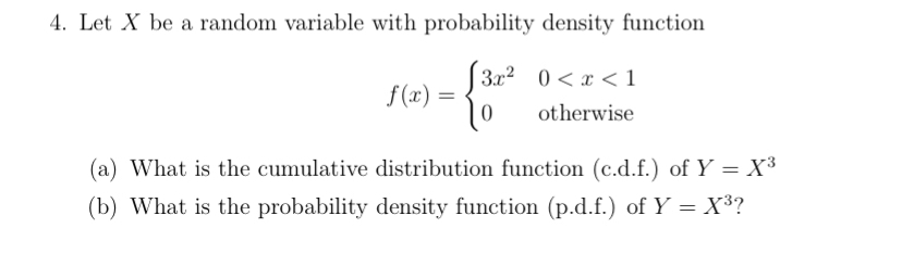 Solved Let x ﻿be a random variable with probability density | Chegg.com