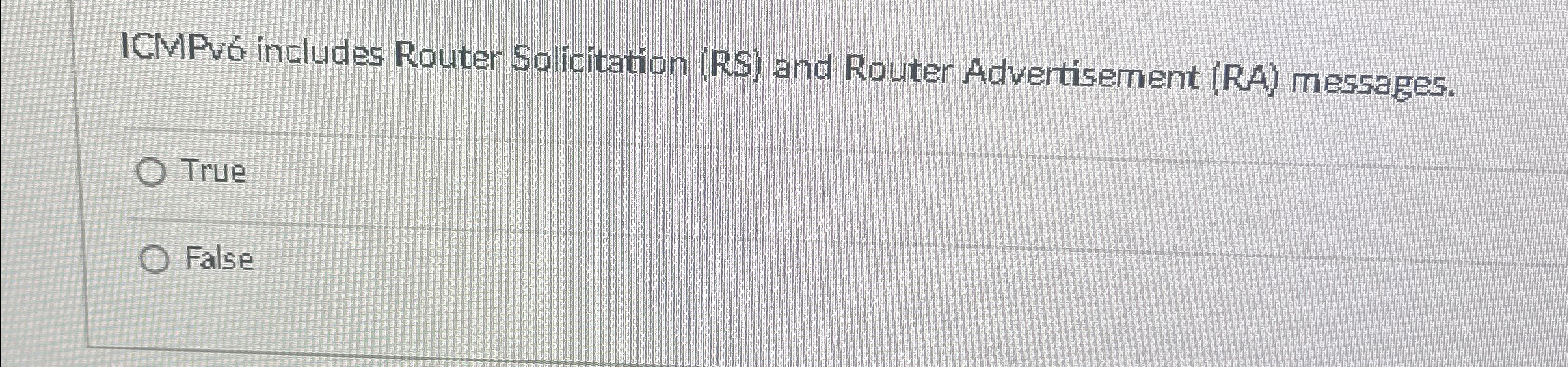 Solved ICMPvi includes Router Solicitation (RS) ﻿and Router | Chegg.com