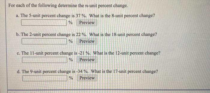 Solved For each of the following determine the n-unit | Chegg.com