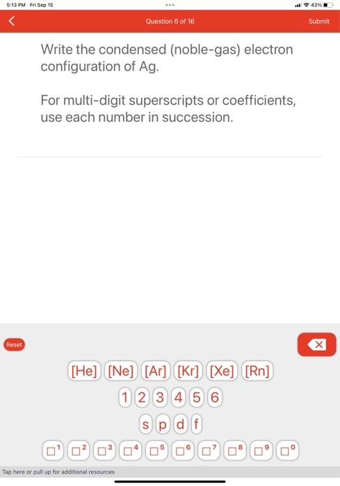 Solved Write The Condensed Noble Gas Electron