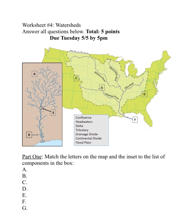 Solved Worksheet #4: Watersheds Answer all questions below. | Chegg.com