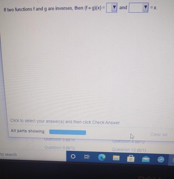 Solved If two functions f and g are inverses, then (fog)(x) | Chegg.com
