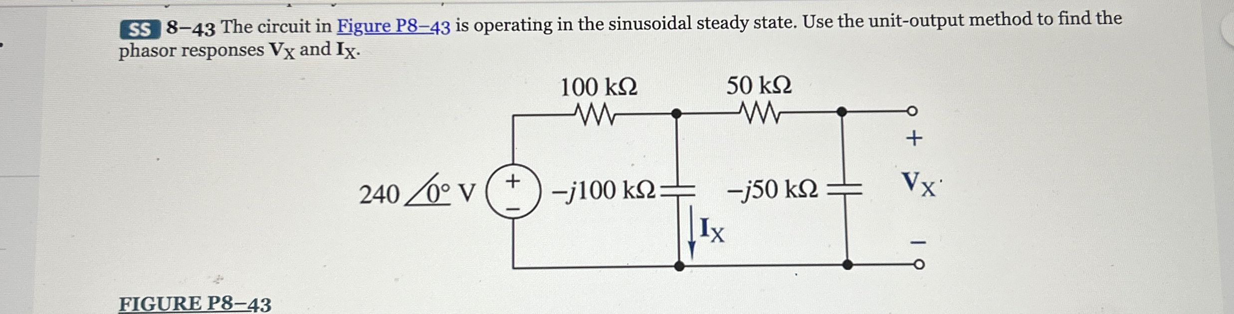 Solved SS 8-43 ﻿The circuit in Figure P8-43 ﻿is operating in | Chegg.com
