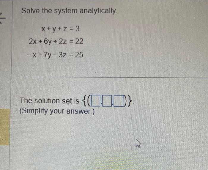 Solved Solve the system analytically. | Chegg.com
