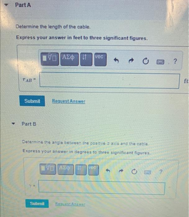 Solved The cable is attached to the boom at A and to point B | Chegg.com