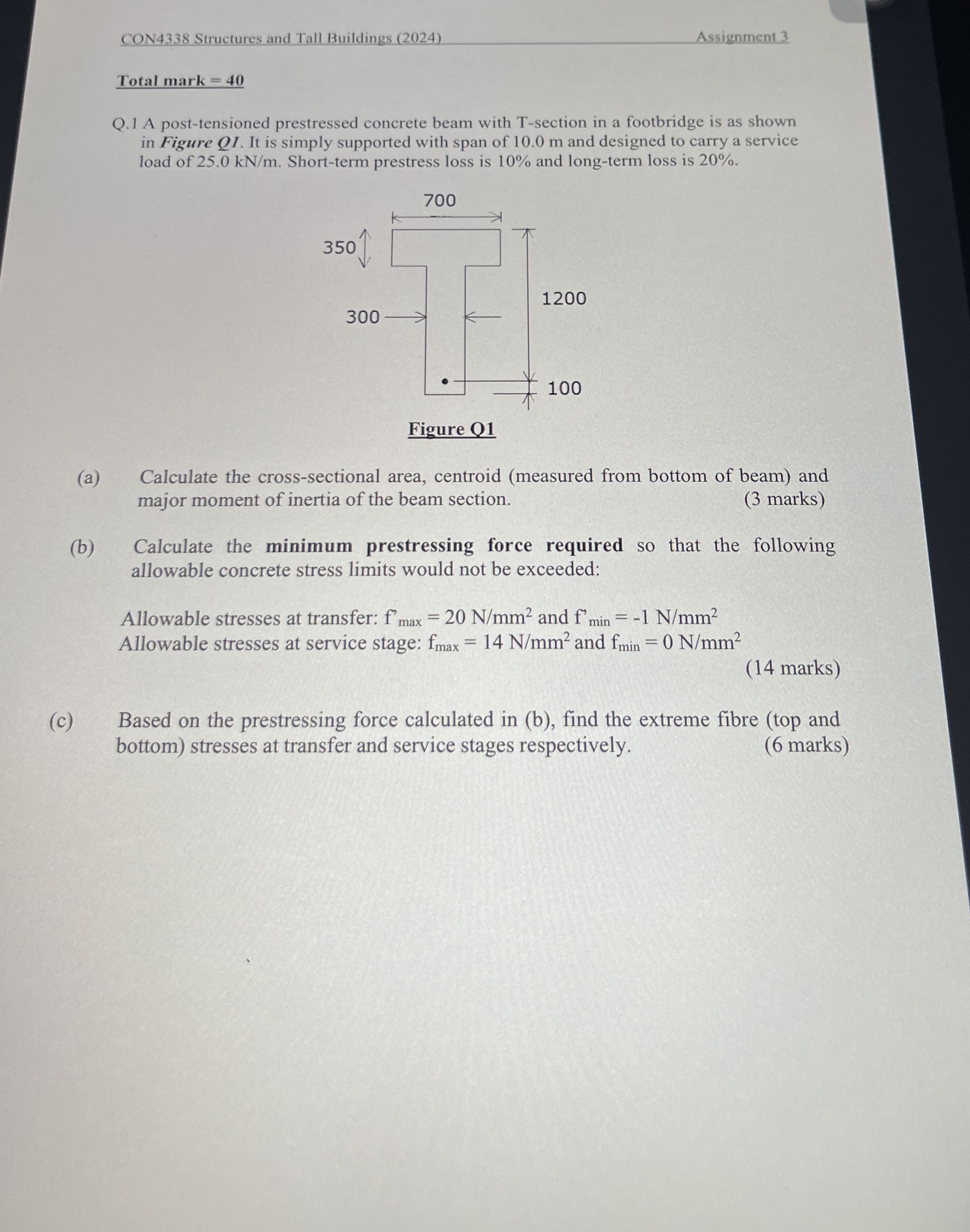 Solved CON4338 ﻿Structures and Tall Buildings | Chegg.com
