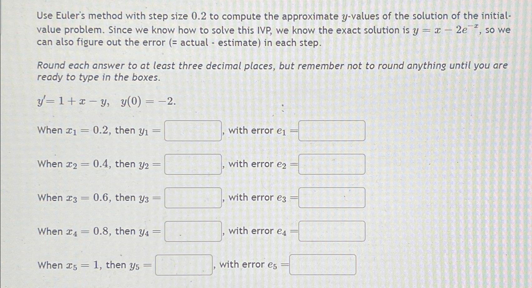 Solved Use Eulers Method With Step Size 02 ﻿to Compute The 2413