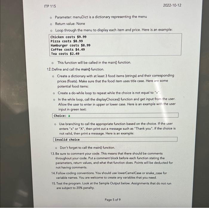 Assignment 10 - Dictionaries Learning Objective | Chegg.com