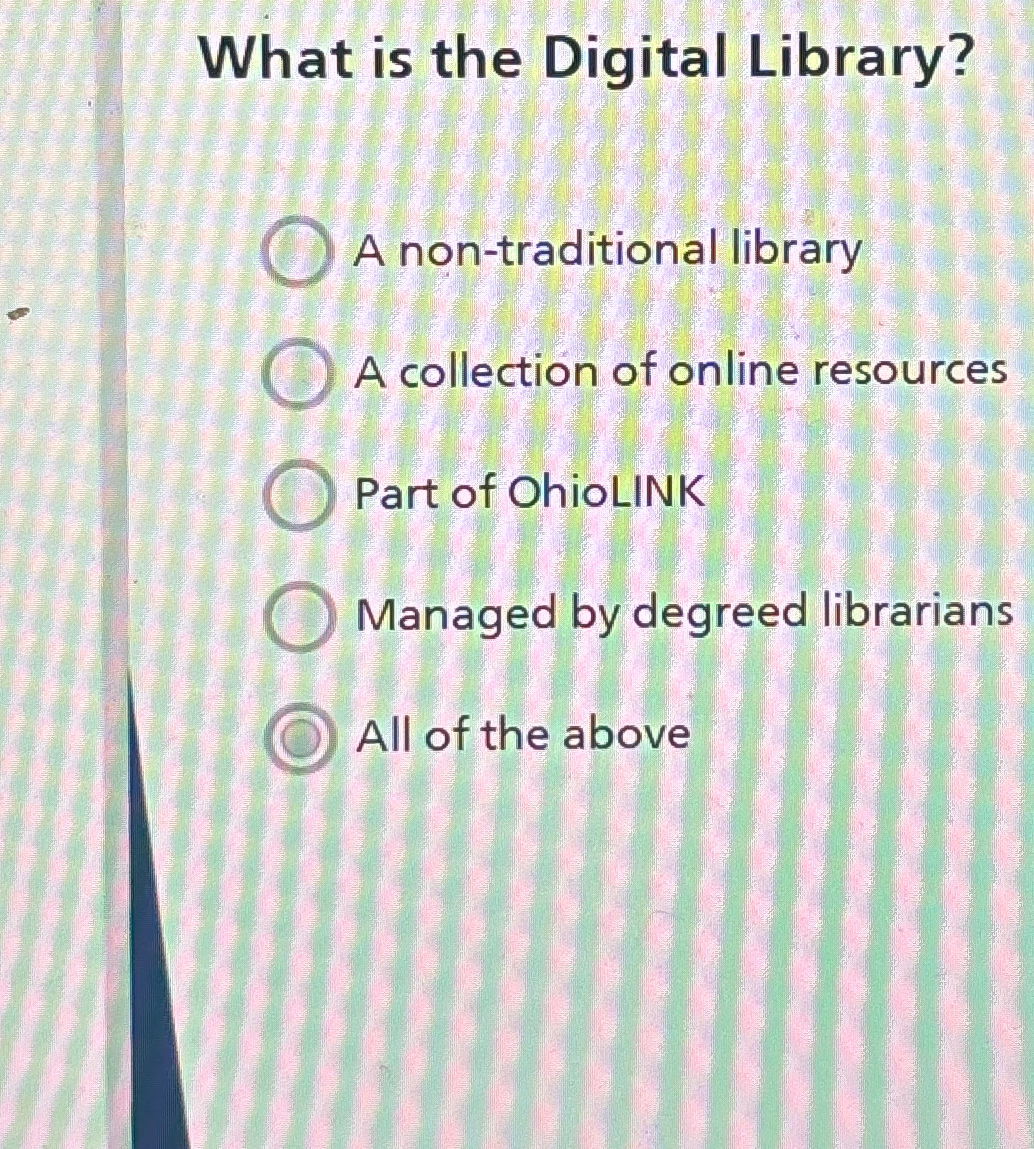 Solved What is the Digital Library?A non-traditional | Chegg.com