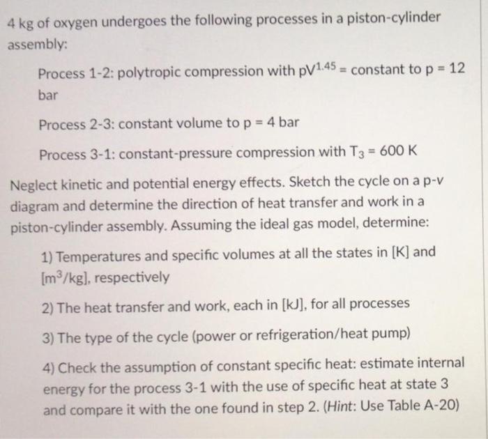 Solved TABLE A-20 Ideal Gas Specific Heats of Some Common | Chegg.com