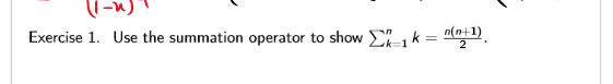 Solved Exercise 1. ﻿Use the summation operator to show | Chegg.com