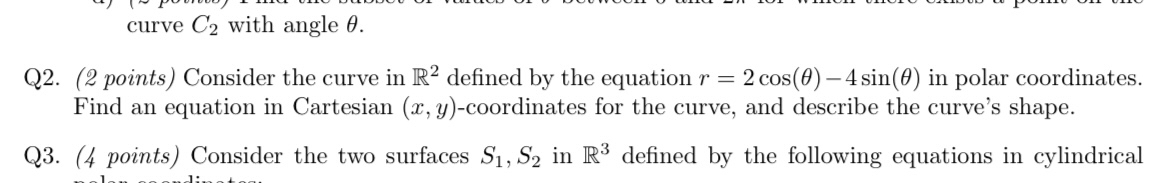 Solved Q2. (2 ﻿points) ﻿Consider the curve in R2 ﻿defined by | Chegg.com