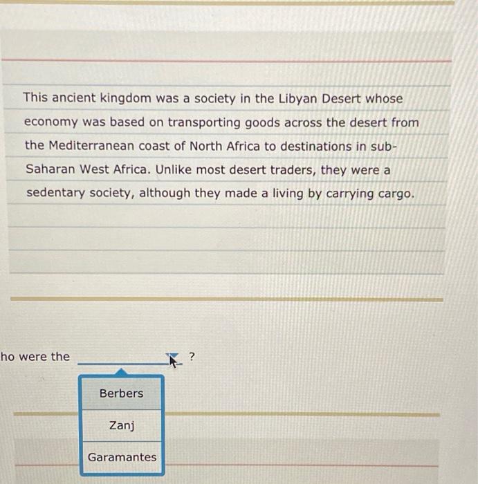Solved Chapter 8 Test: Early Civilizations in Africa 3. | Chegg.com