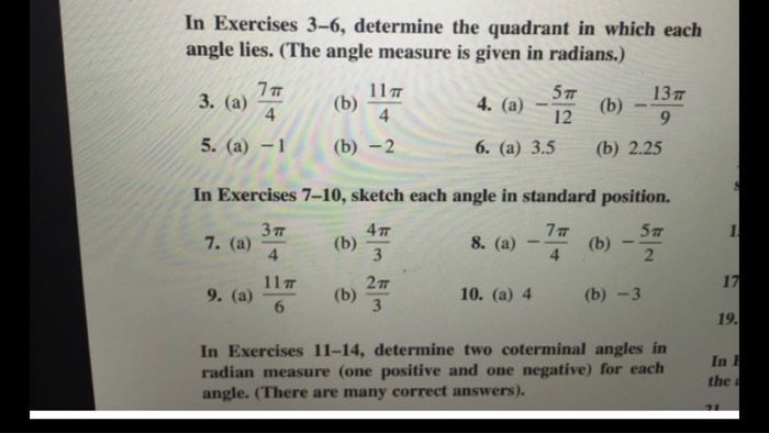 Solved In Exercises 3-6, determine the quadrant in which | Chegg.com