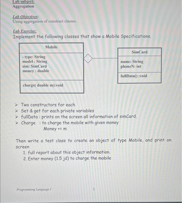 Solved Lab subject: Aggregation Lab Objectives: Using | Chegg.com