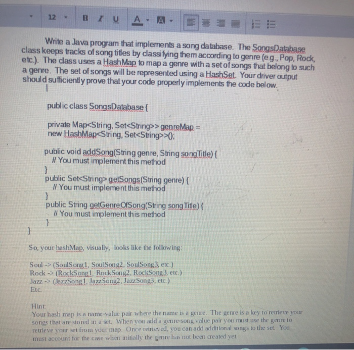 Solved 12 BIU A A Write a Java program that implements a | Chegg.com