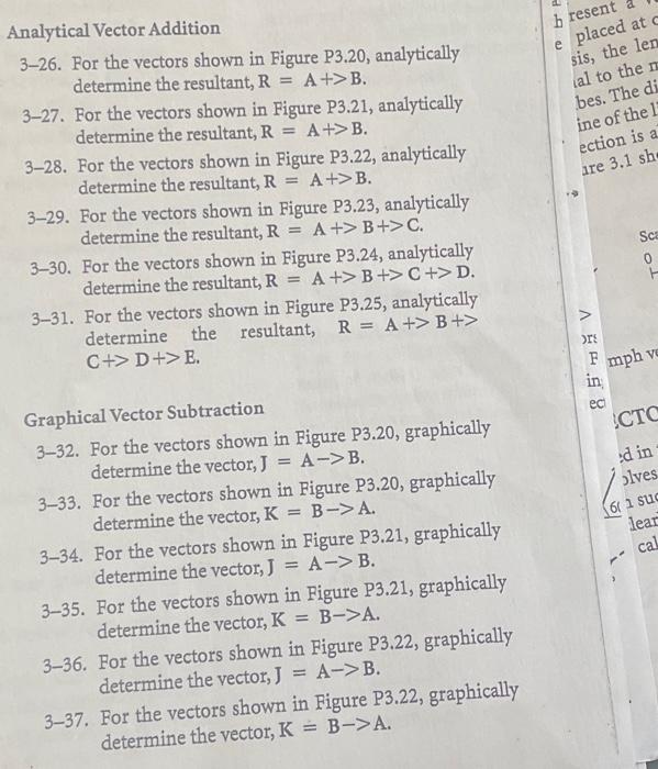 Solved 3−20. For the vectors shown in Figure P3.20, | Chegg.com