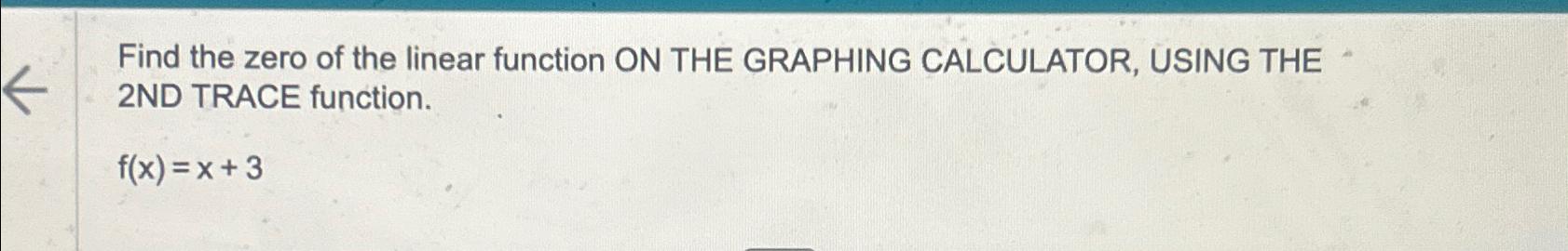 Solved Find the zero of the linear function ON THE GRAPHING | Chegg.com