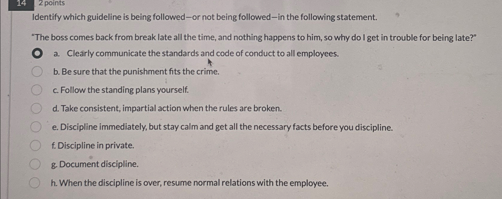 Solved 142 ﻿pointsIdentify which guideline is being | Chegg.com