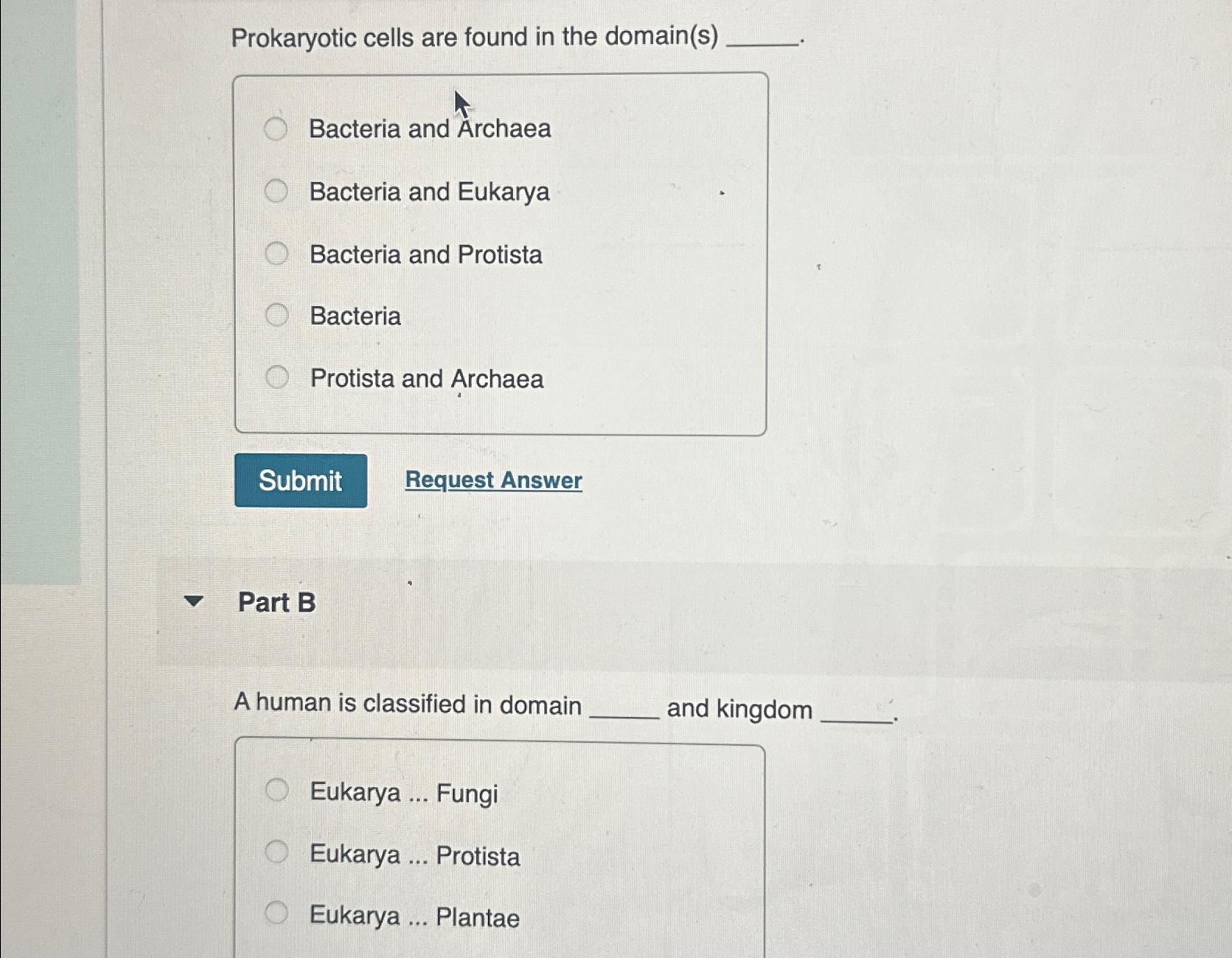 Solved Prokaryotic cells are found in the domain(s)Bacteria | Chegg.com