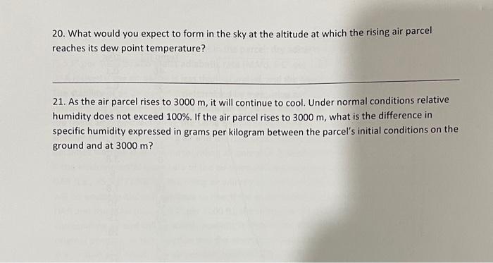 Stability of an air parcel in the atmosphere refers | Chegg.com