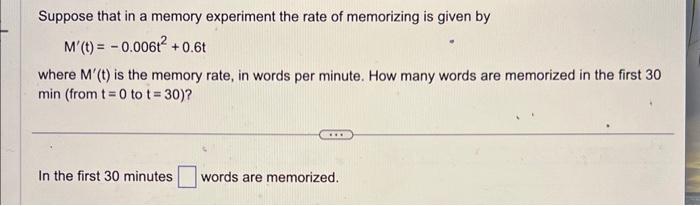 Solved Suppose that in a memory experiment the rate of | Chegg.com