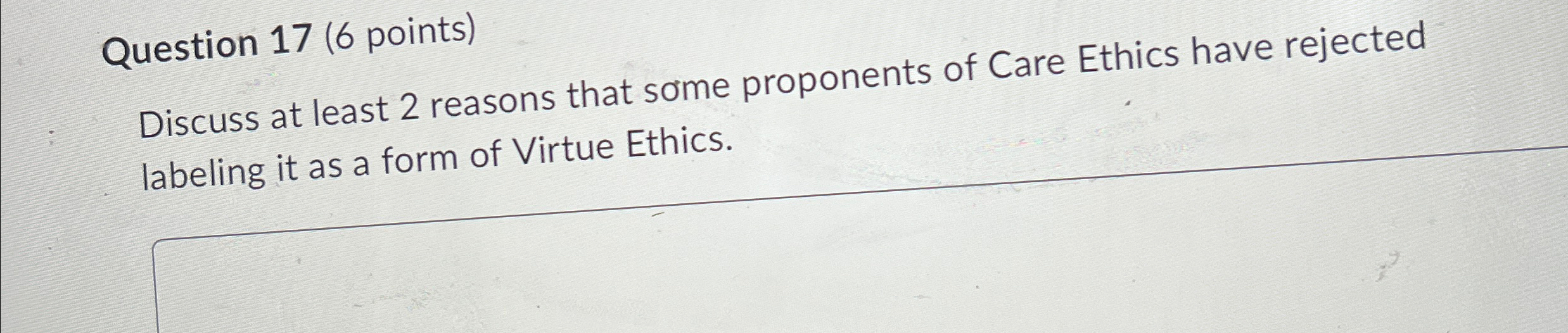Solved Question 17 (6 ﻿points)Discuss at least 2 ﻿reasons | Chegg.com