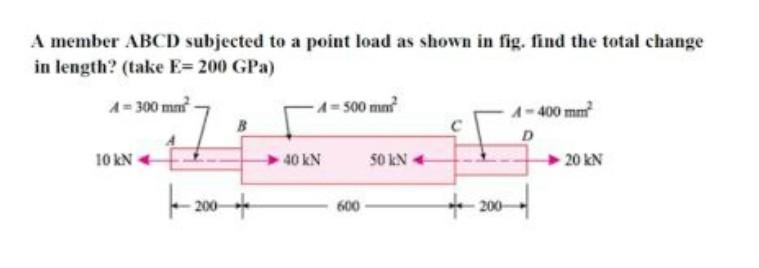Solved A steel bar ABCD has square cross section area | Chegg.com