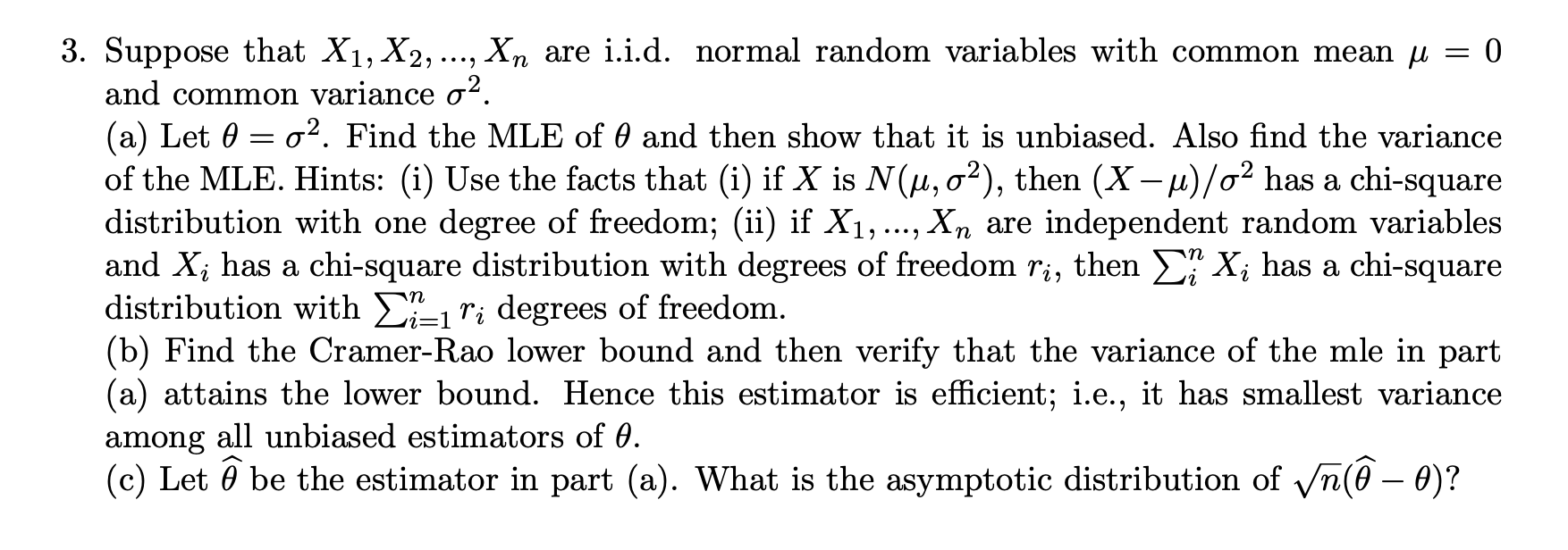 Solved Suppose that x1,x2,dots,xn ﻿are i.i.d. ﻿normal random | Chegg.com