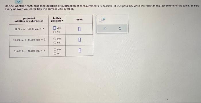 Solved Decide whether each proposed addition or subtraction | Chegg.com
