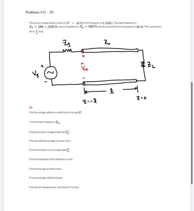 Solved Problems #12 - 20 The source voltage phasor is given | Chegg.com