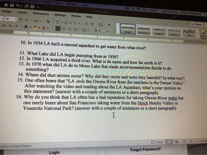 Solved 4 52 O Rt Tools Table Window Help 558 Document