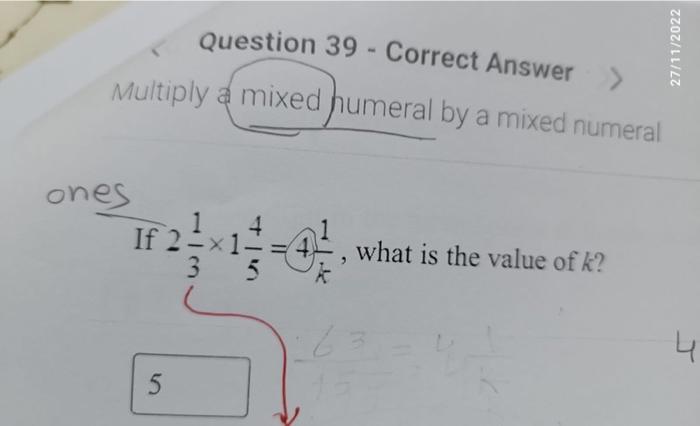 Solved Question 39 - Correct Answer Multiply a mixed iumeral | Chegg.com