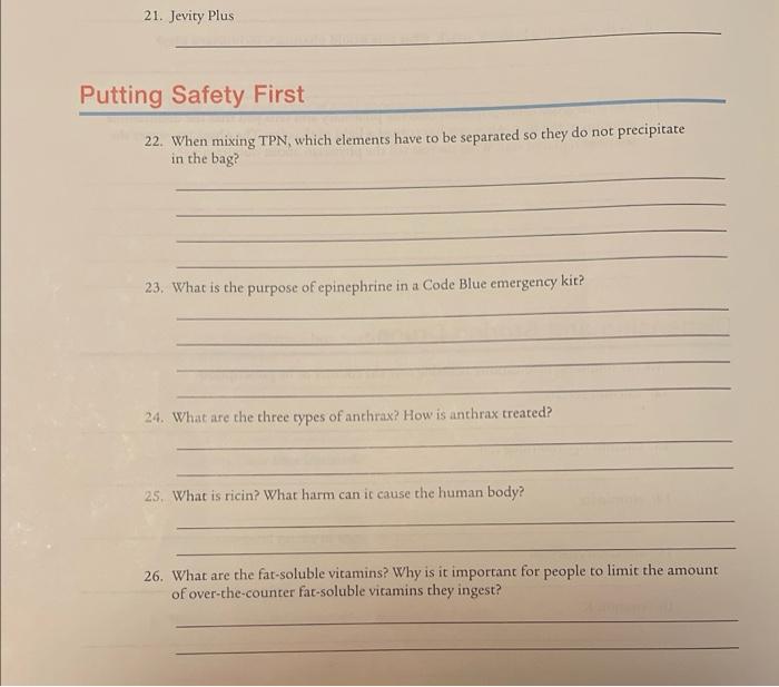 Solved 22. When mixing TPN, which elements have to be | Chegg.com