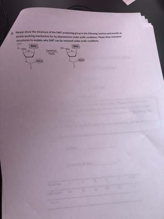 Solved A Please show the structure of the DMT protecting | Chegg.com
