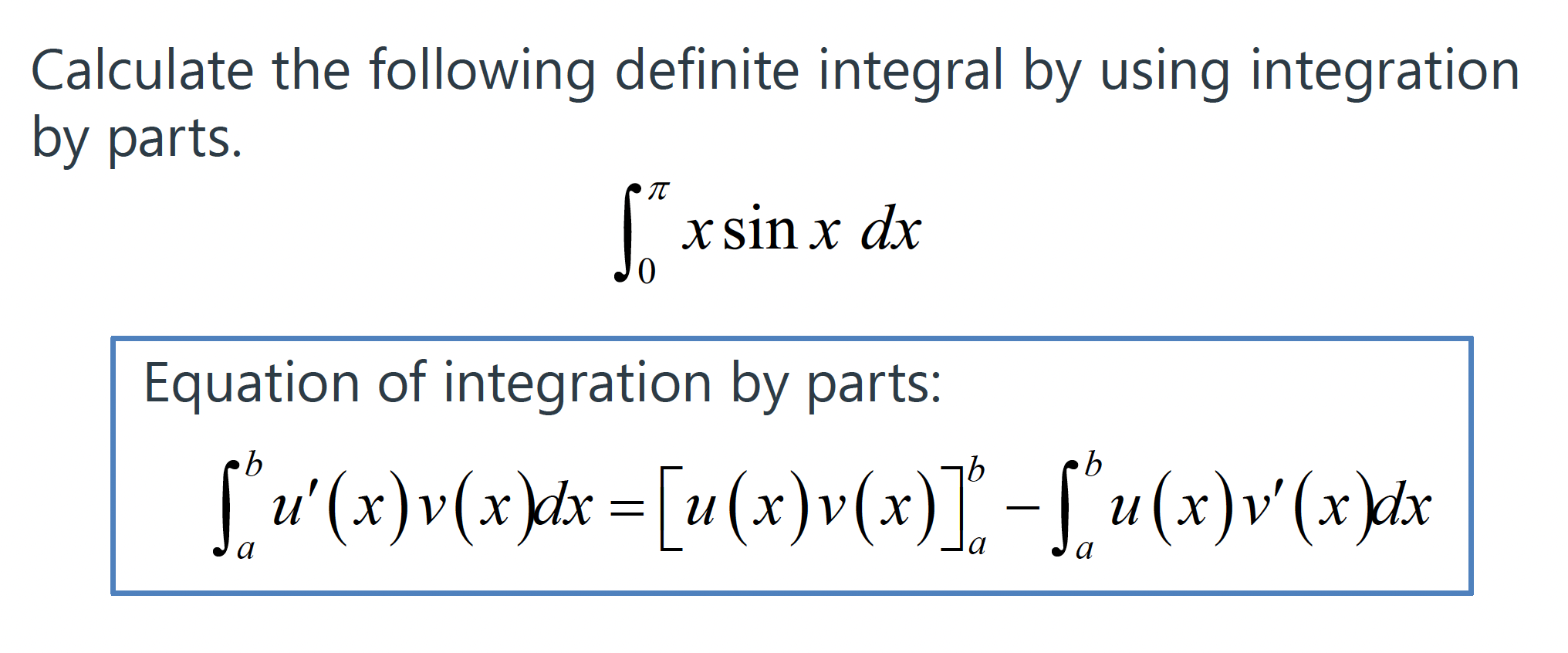 Solved Calculate the following definite integral by using | Chegg.com