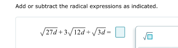 Solved Add or subtract the radical expressions as | Chegg.com