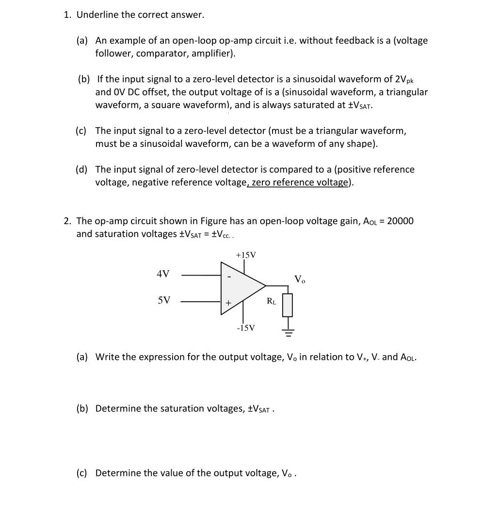 Solved 1. Underline the correct answer. (a) An example of an | Chegg.com