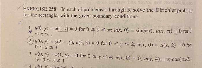 Solved EXERCISE 258 In each of problems 1 through 5, solve | Chegg.com