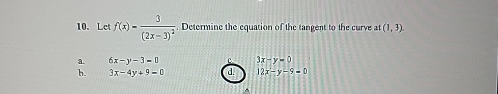 Solved Let f(x)=3(2x-3)2. ﻿Determine the equation of the | Chegg.com