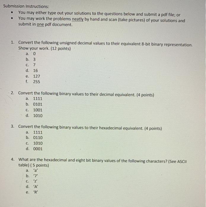 Solved Submission Instructions: You may either type out your | Chegg.com