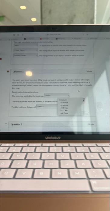 Solved You apply a constant force to a 40 kg block and push | Chegg.com