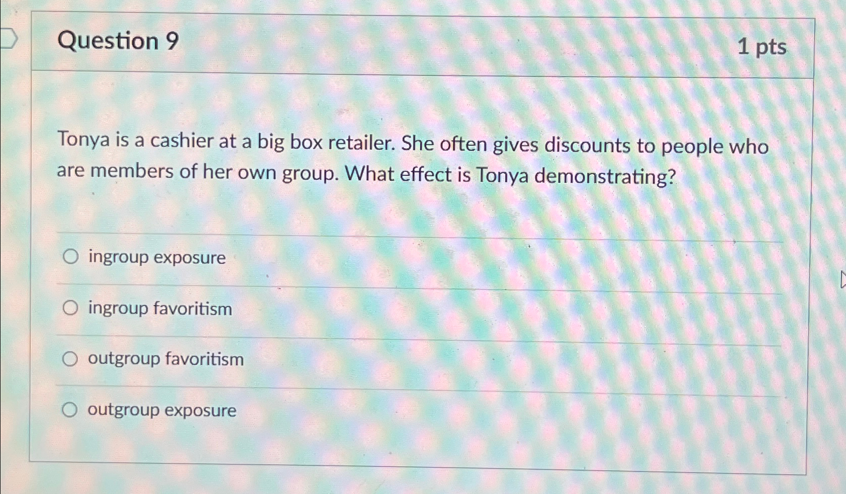 Solved Question 91 ﻿ptsTonya is a cashier at a big box | Chegg.com