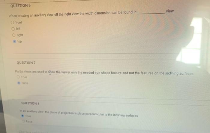 Solved QUESTION 1 An auxiliary view is needed to O Recreate | Chegg.com