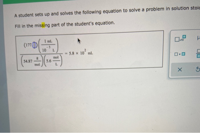 Solved A student sets up and solves the following equation | Chegg.com