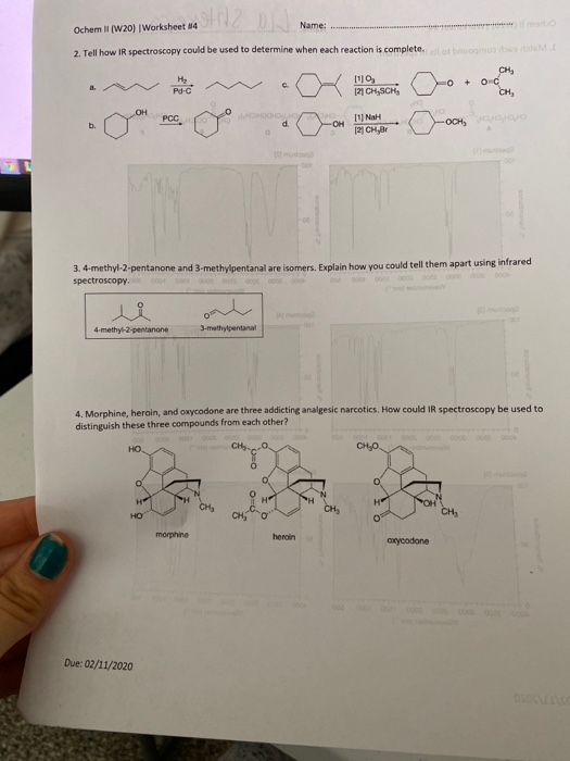 Solved Ochem w12) Worksheet wel 12 DIN ....... Name: - Ochem | Chegg.com