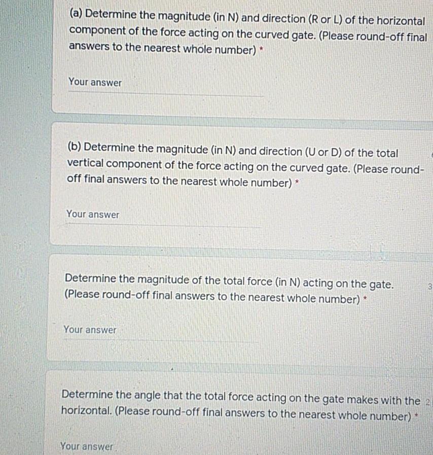 Solved Hydrostatic Force on Submerged Curved Areas (General | Chegg.com