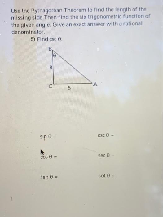 Solved Use the Pythagorean Theorem to find the length of the | Chegg.com