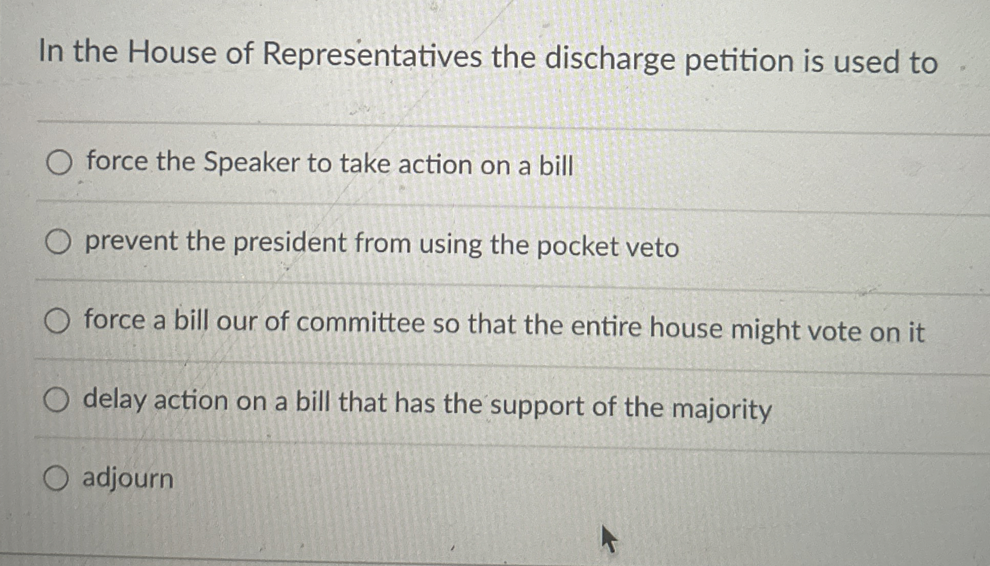 Solved In the House of Representatives the discharge | Chegg.com