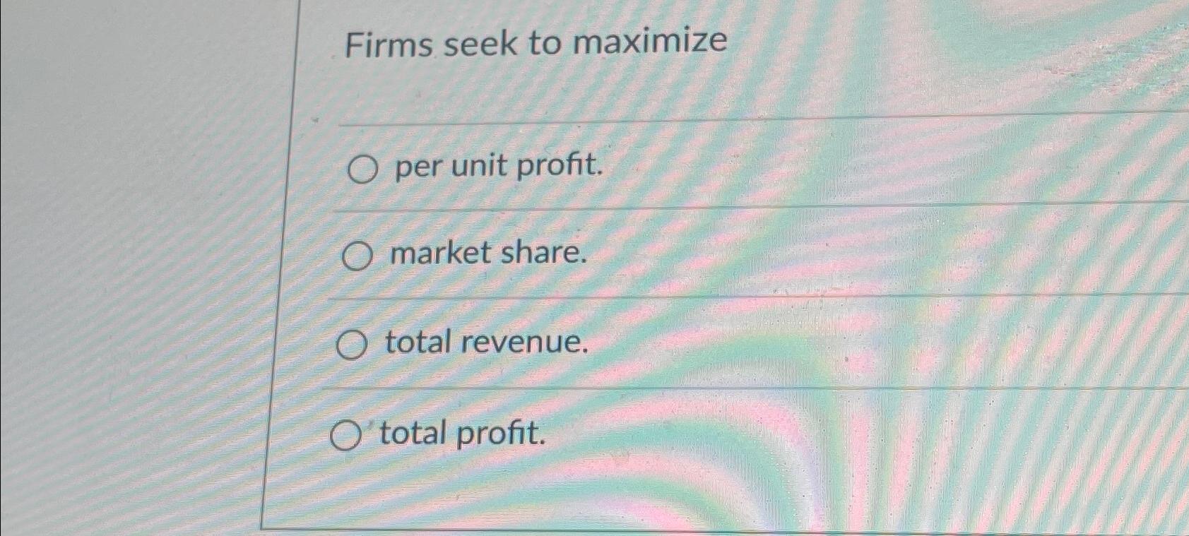 Solved Firms seek to maximizeper unit profit.market | Chegg.com